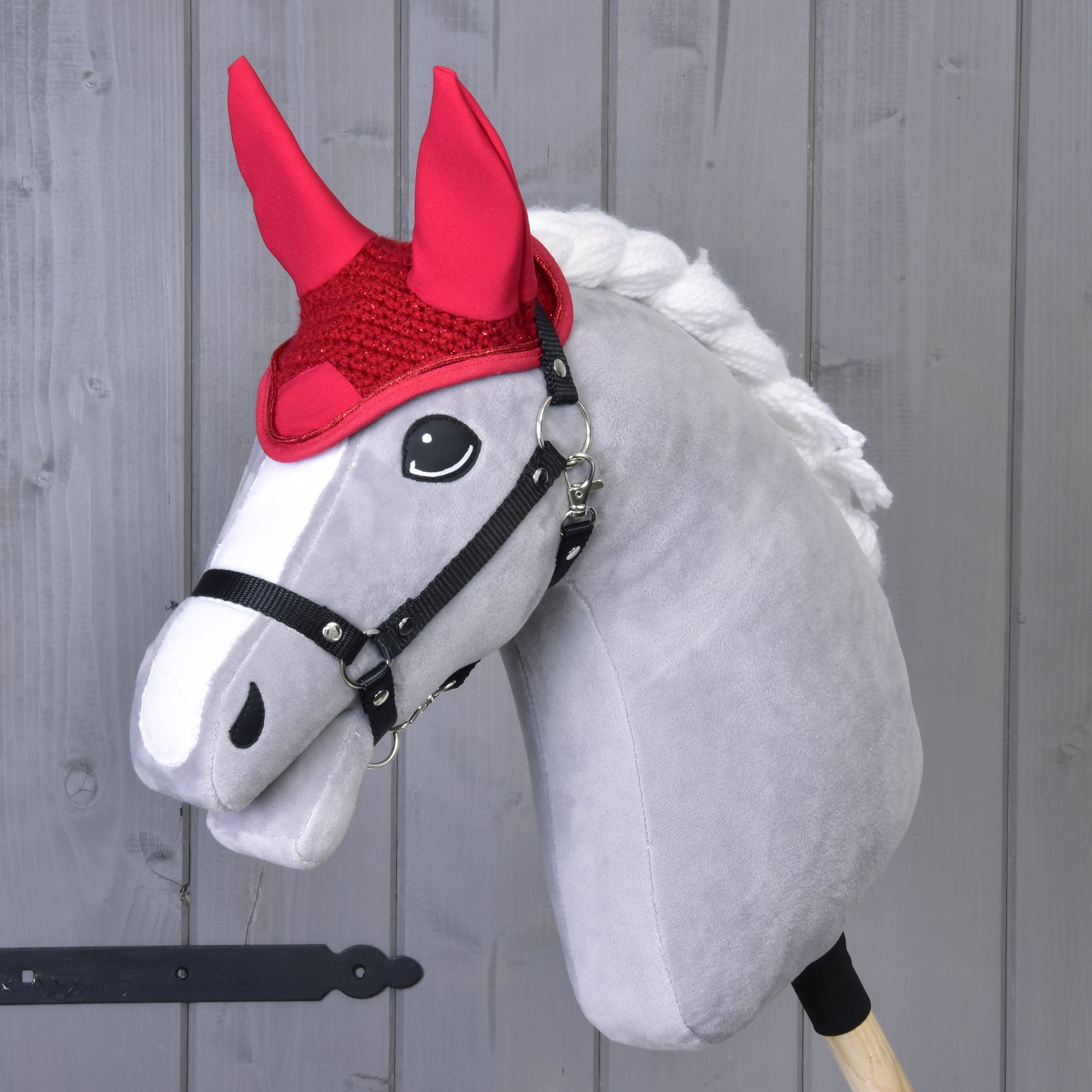 Ear bonnet crocheted red– Hobby Horse LarDen