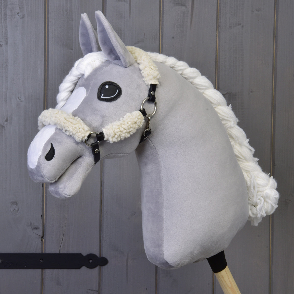 Black halter with complete fur - leatherette– Hobby Horse LarDen